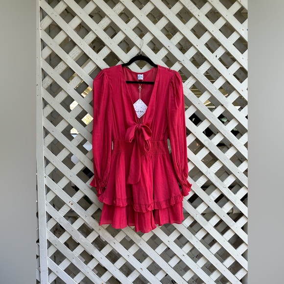 Angel Biba | Dresses | Angel Biba Tie Front Ruffle Mini Dress | Poshmark